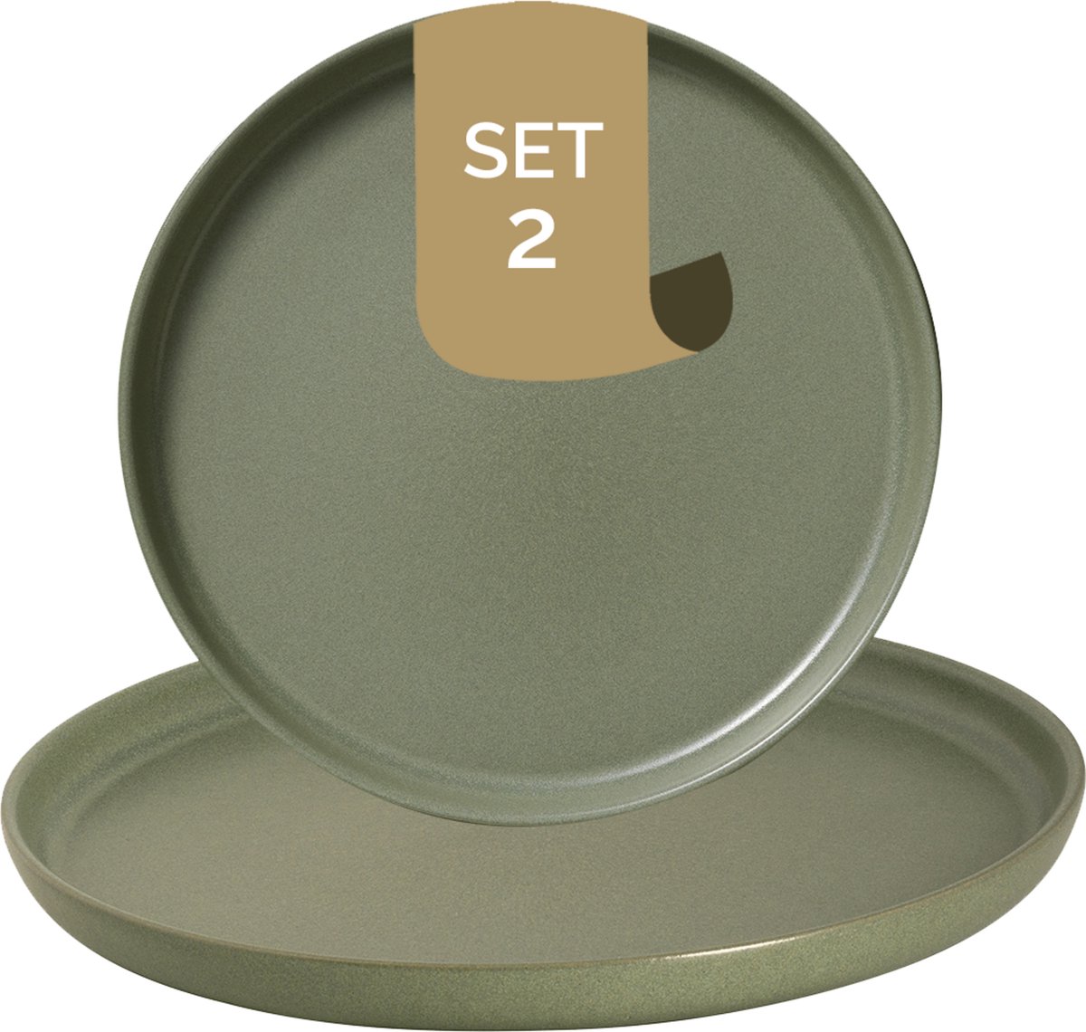 Palmer Bord Sandy Loam 28 cm Groen Stoneware 2 stuk(s) | bol.com