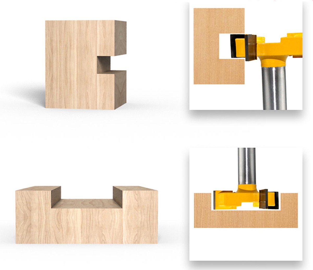 DW4Trading Hout Groeffrees Vlakfrees - 51x12,7 mm - 4 Messen - Schacht ...