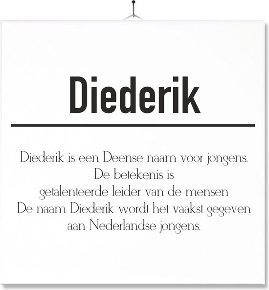 Tegel Met Opdruk | Betekenis | Kado | Cadeau | Met Naam - Diederik | bol
