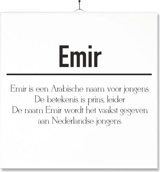 Tegel Met Opdruk | Betekenis | Kado | Cadeau | Met Naam - Emir | bol
