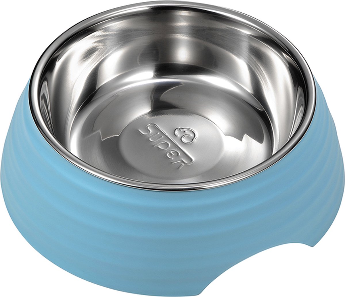 Voerbak hond rond - RVS - 220 x 175 x 70mm - drinkbak hond ...