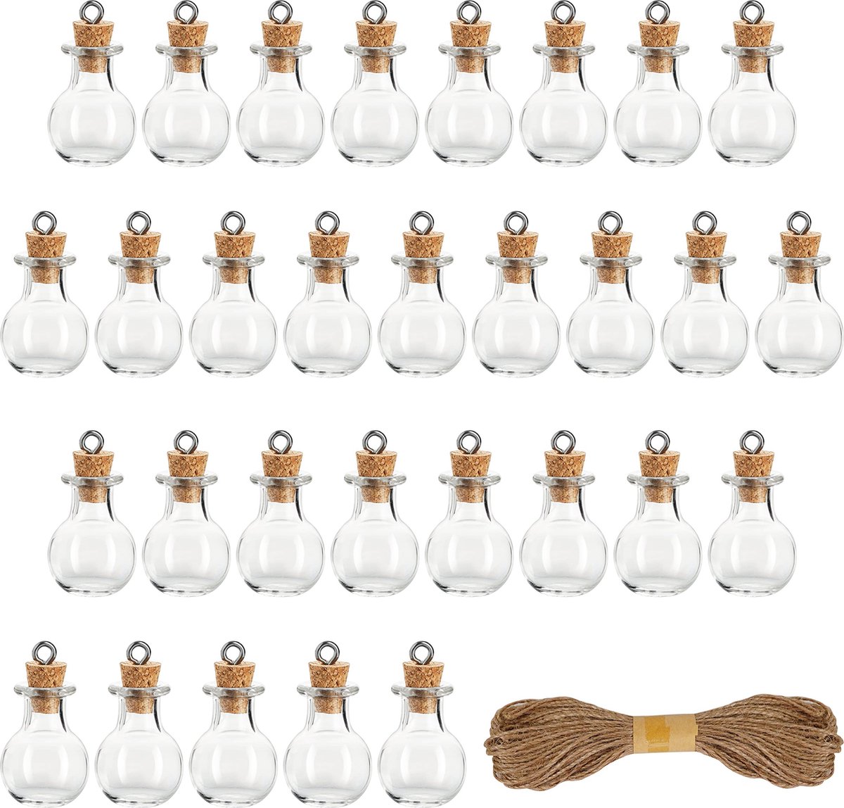 Belle Vous 30 Pak Glazen Potion Flesjes - 1-2 ml Miniatuur Potjes met ...