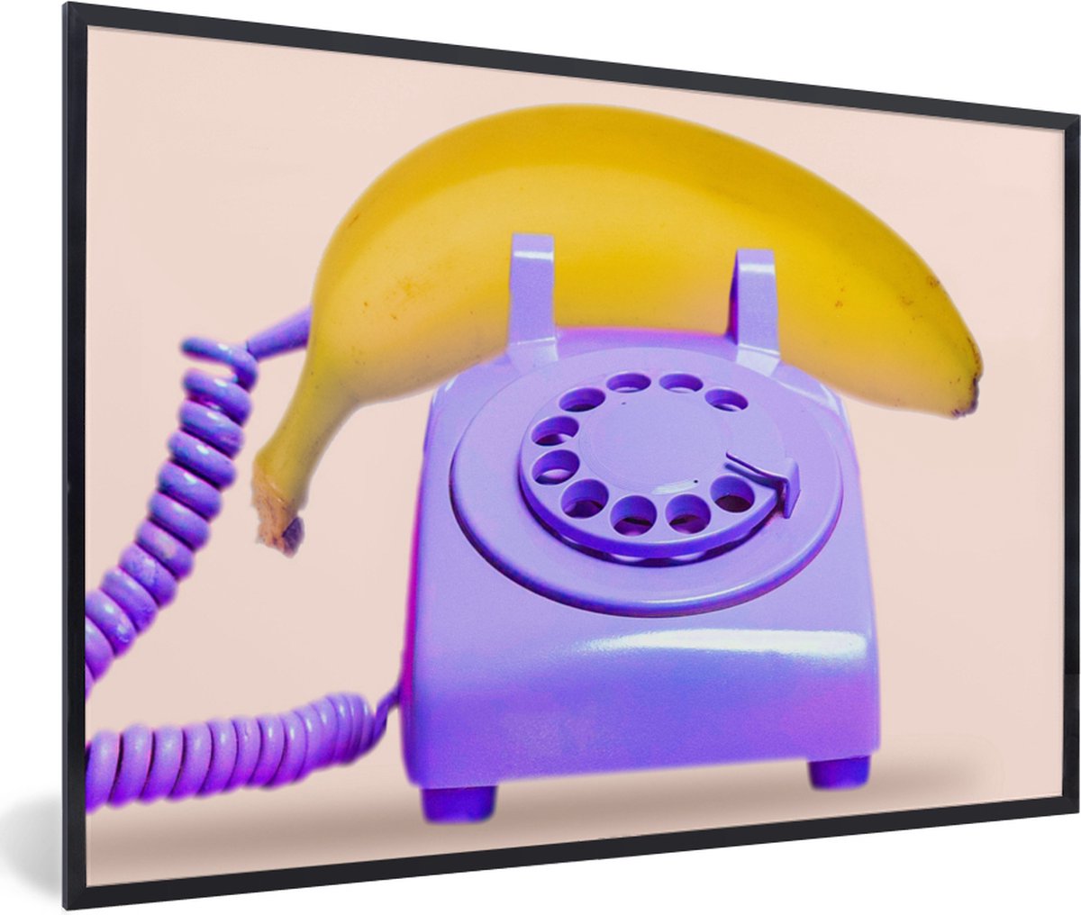 Posterlijst - Foto lijst - Banaan - Telefoon - Paars - Geel - 90x60 cm ...