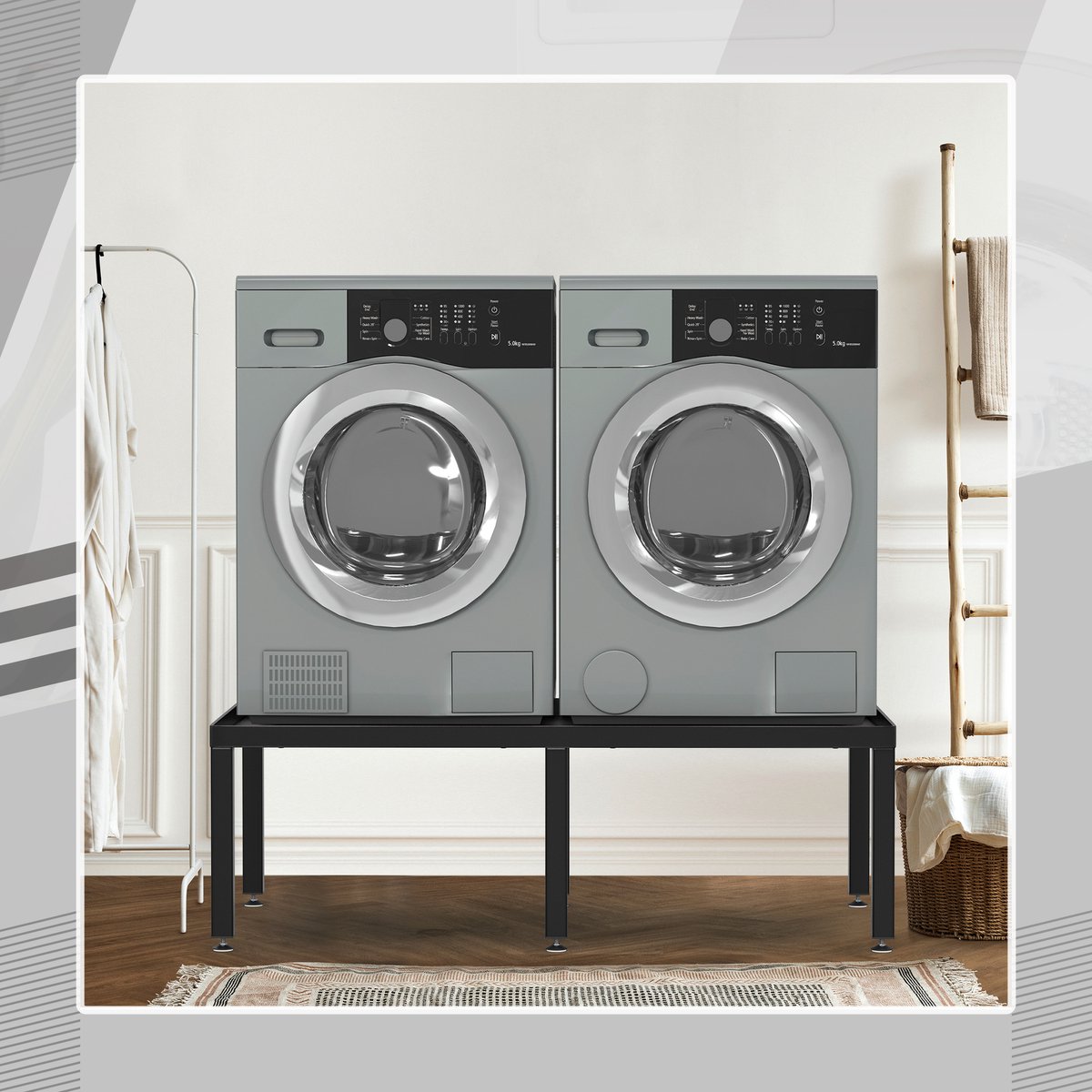 WassiStand Wasmachine Verhoger met Anti-Slip & Grip – Wasmachine Kast ...