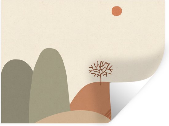 Muurstickers - Sticker Folie - Pastel - Bergen - Landschap - Abstract ...