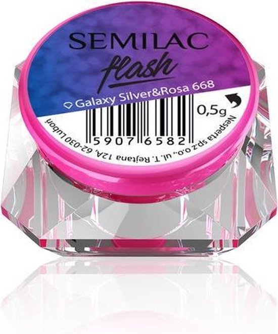 Semilac Flash Flakes Galaxy Silver&Rosa 668 | bol