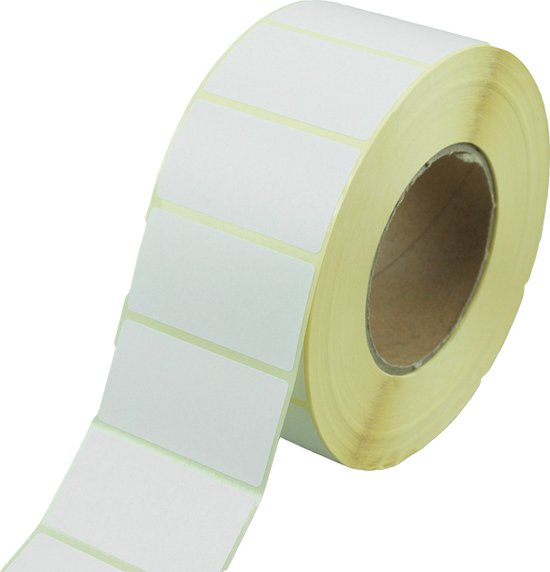 Etiket - papier - 65x35mm - wit - rol à 2500 stuks | bol