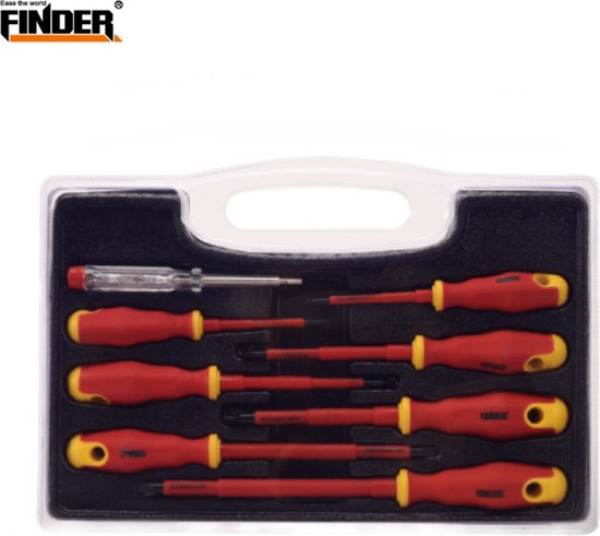 FINDER Schroevendraaierset - Gereedschapset van 8 - schroevendraaiers ...