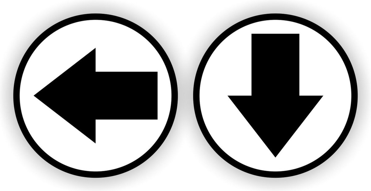 Verwijzingen naar wc, pijlen sticker set 2 stuks zwart | bol.com