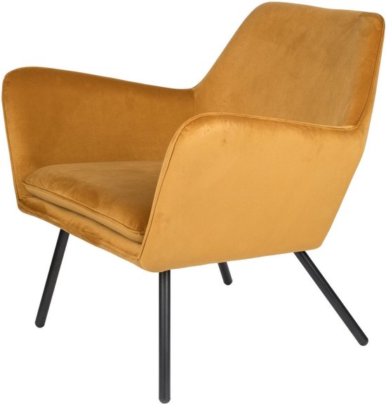 Berg fauteuil velvet goud / geel | bol