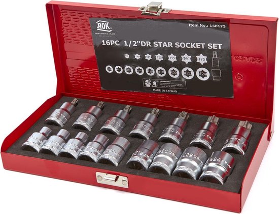 AOK 16 Delige Professionele ½ ™ Interne en Externe Torx Doppenset | bol.com