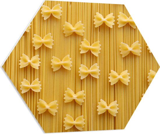 PVC Schuimplaat Hexagon - Verschillende Soorten Pasta op Elkaar - 70x60 ...
