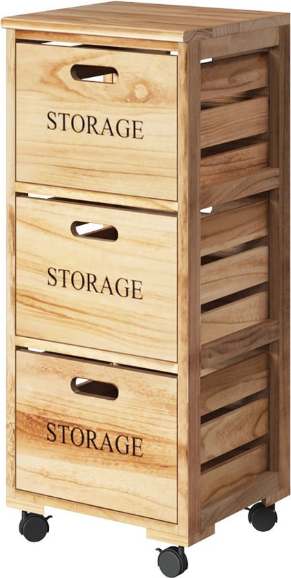 Opberg trolley met lades Five® - Hout - Sorteervakken | Decoratief ...