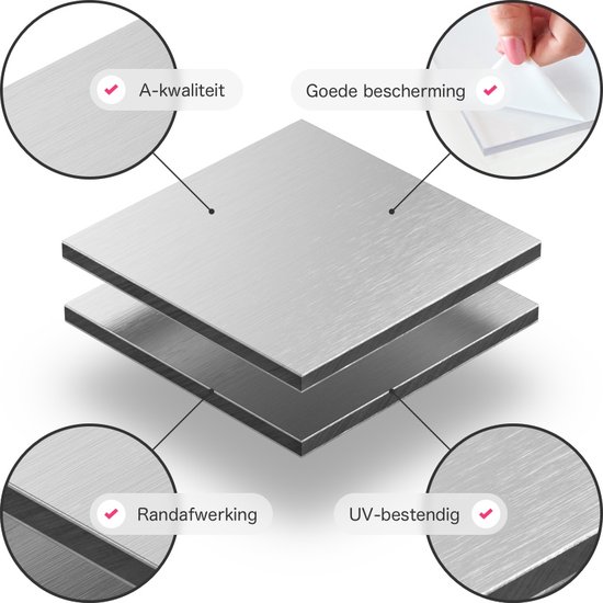 Alupanel plaat 3 mm dik - 80 x 60 cm - Geborsteld Aluminium | bol