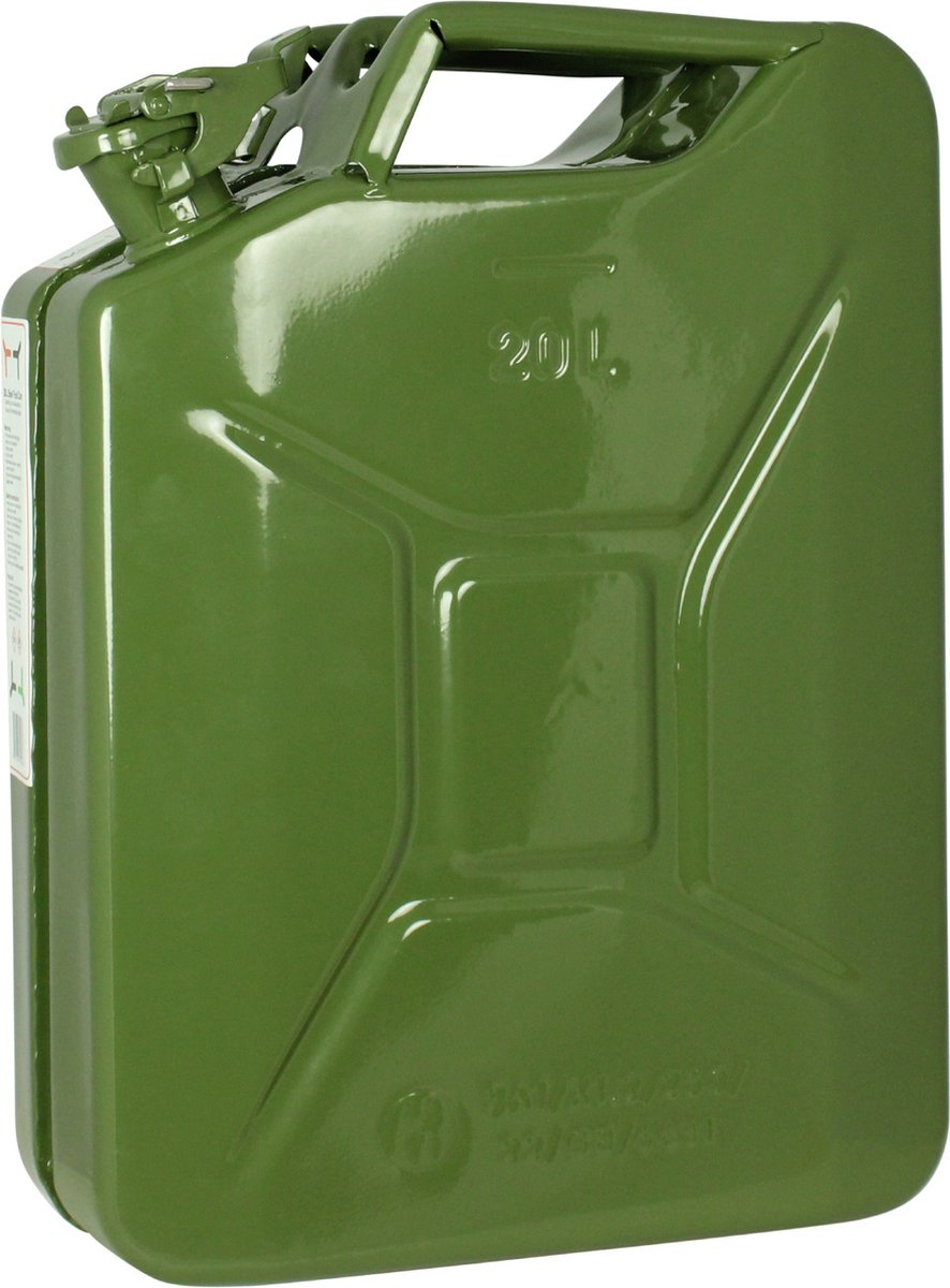 Jerrycan 20 liter - benzine en diesel - metaal - groen | bol.com