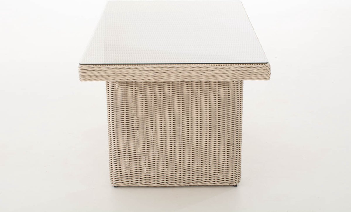 Tuintafel deluxe - Glastafel rotan wicker - Tuinmeubelen - Eettafel ...
