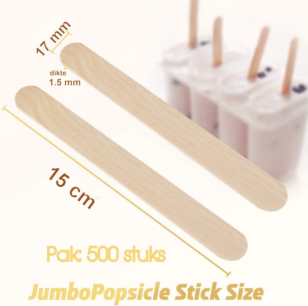 Magicfly - XL IJslollie stokjes | doos 500 stuks houten knutselstokjes ...