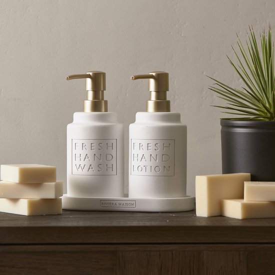 Riviera Maison Zeeppompje, handzeep & Dispenser Handlotion set - Fresh ...