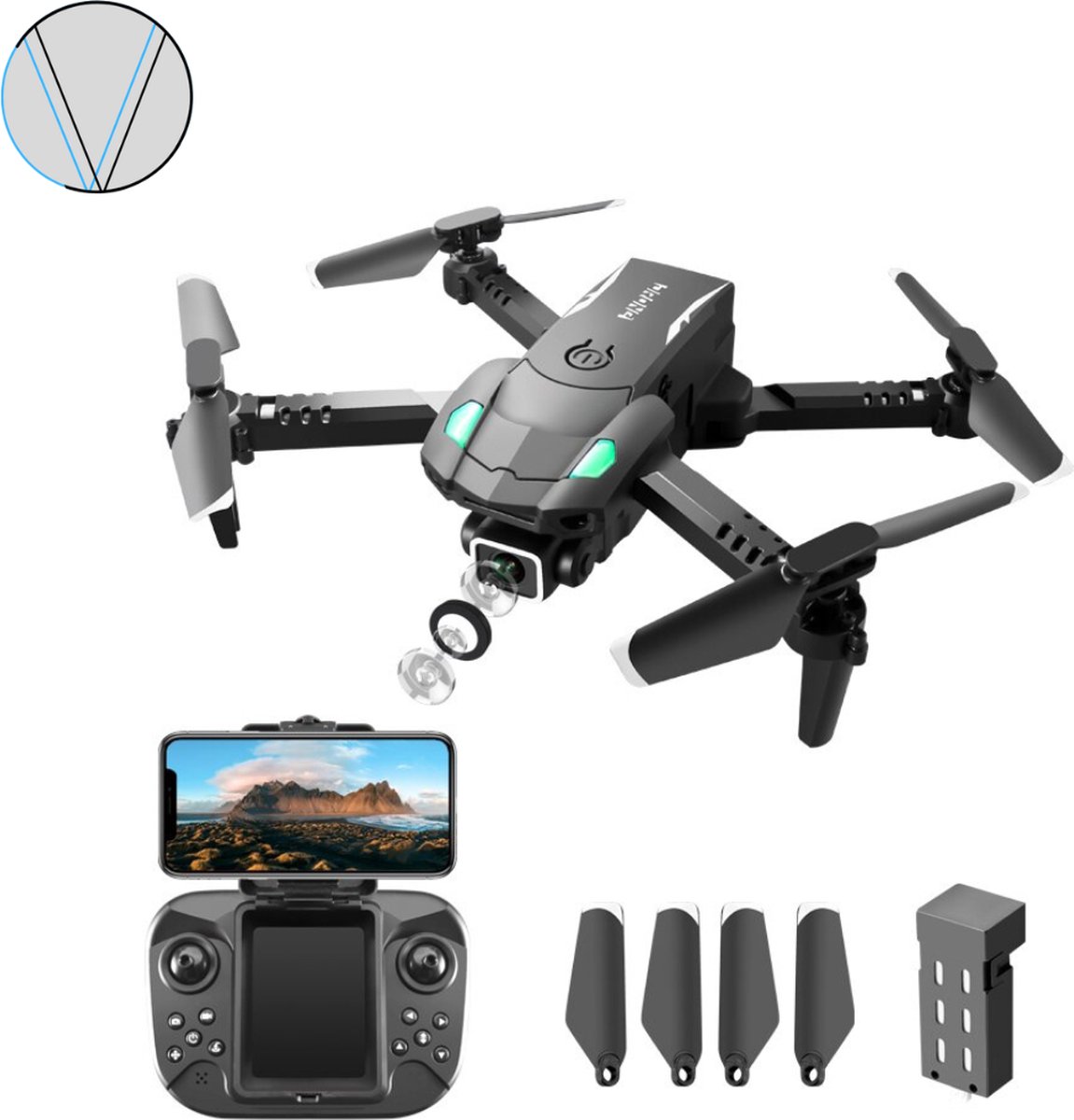 Drones Met Camera Voor Volwassenen - Mini Drone Met 2 Batterijen - Met ...