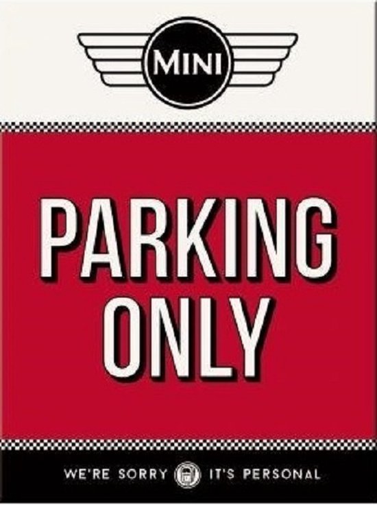Mini Parking Only. Koelkastmagneet 8 cm x 6 cm. | bol