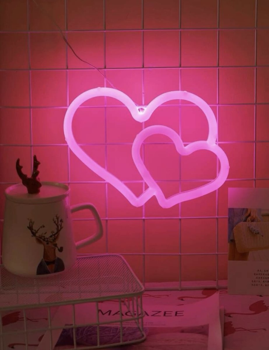 Neon verlichting Hart - Hart - Neon wandlamp - Liefde - Roze - Neon ...