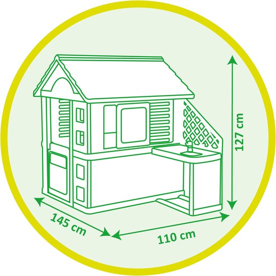 Smoby - Pretty House + zomerkeuken - 145 x 110 x 127 cm - Speelhuis ...