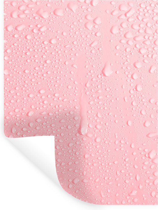 Muurstickers - Sticker Folie - Roze achtergrond met waterdruppels ...