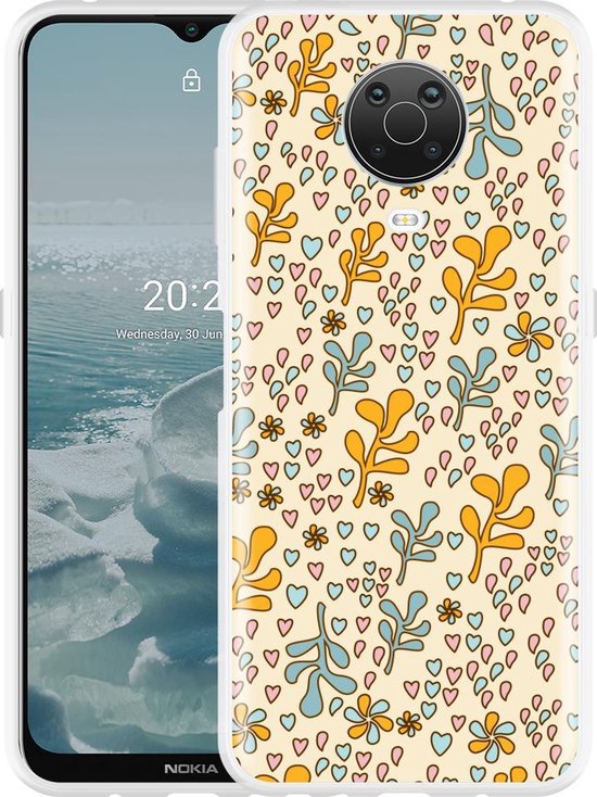 Nokia G20 Hoesje Doodle Flower Pattern - Designed by Cazy | bol.com