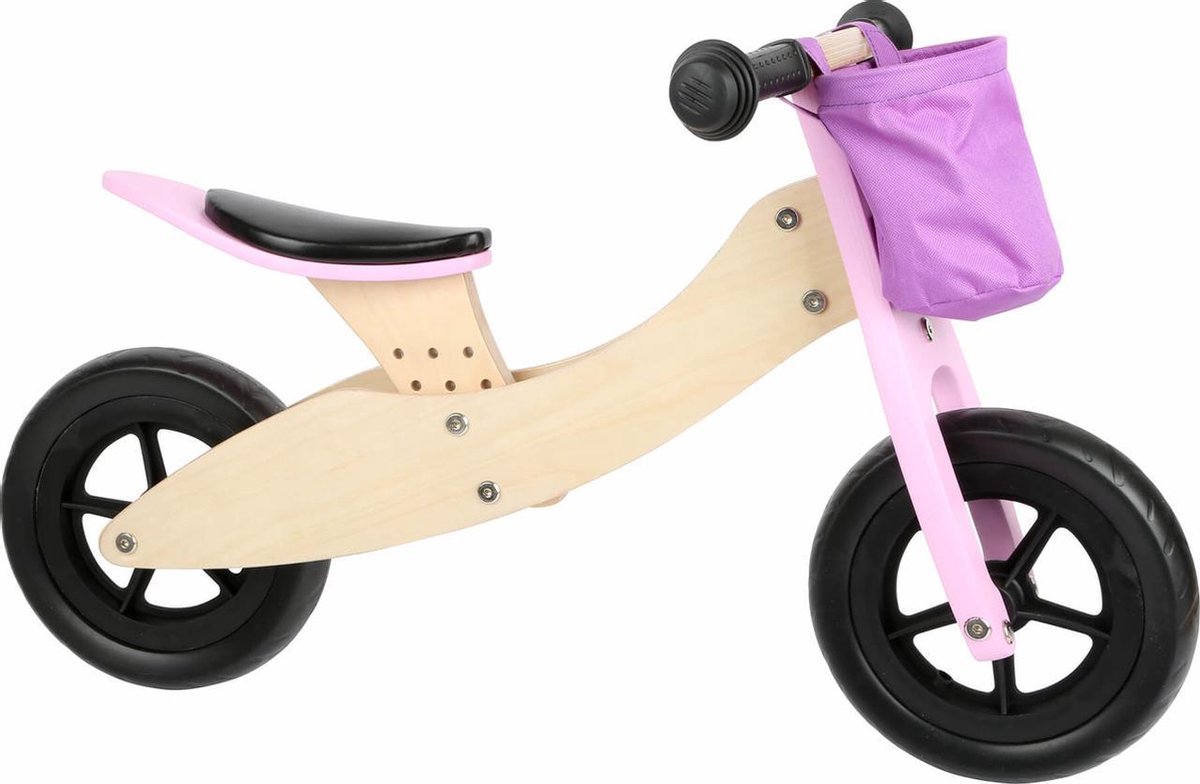 Houten loopfiets - Small Foot - Trainingsfiets 2-in-1 Maxi Roze ...