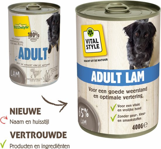 6x VITALstyle Hondenvoer Bik Lam 400 gr | bol