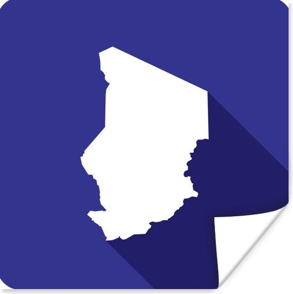 Une illustration du Tchad devant un poster fond violet 50x50 cm ...