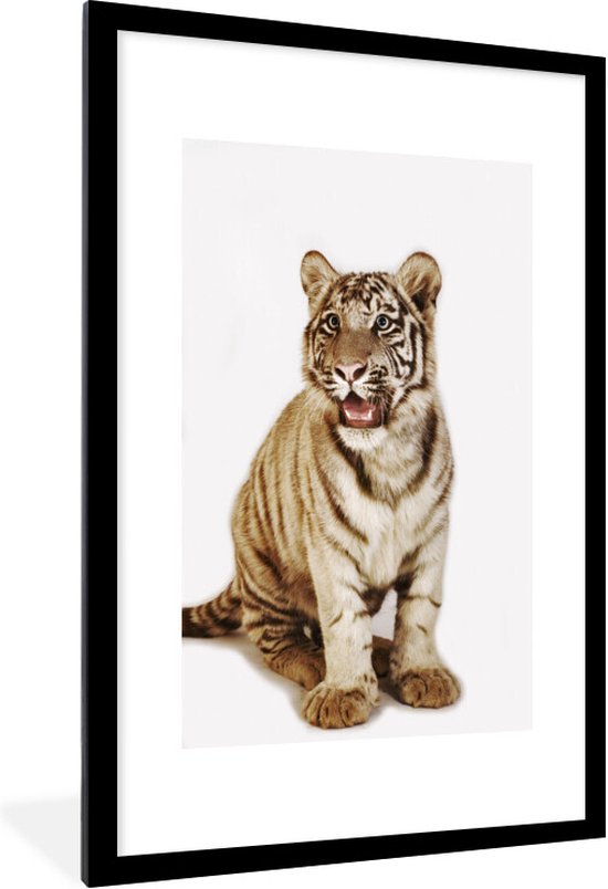 Fotolijst incl. Poster - Welp - Dier - Tijger - 60x90 cm - Posterlijst ...