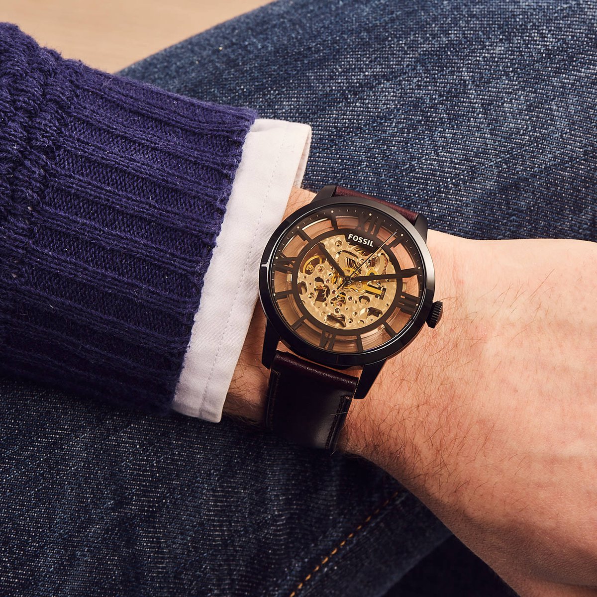 Fossil Townsman ME3098 Herenhorloge 44 mm - Zwart | bol.com