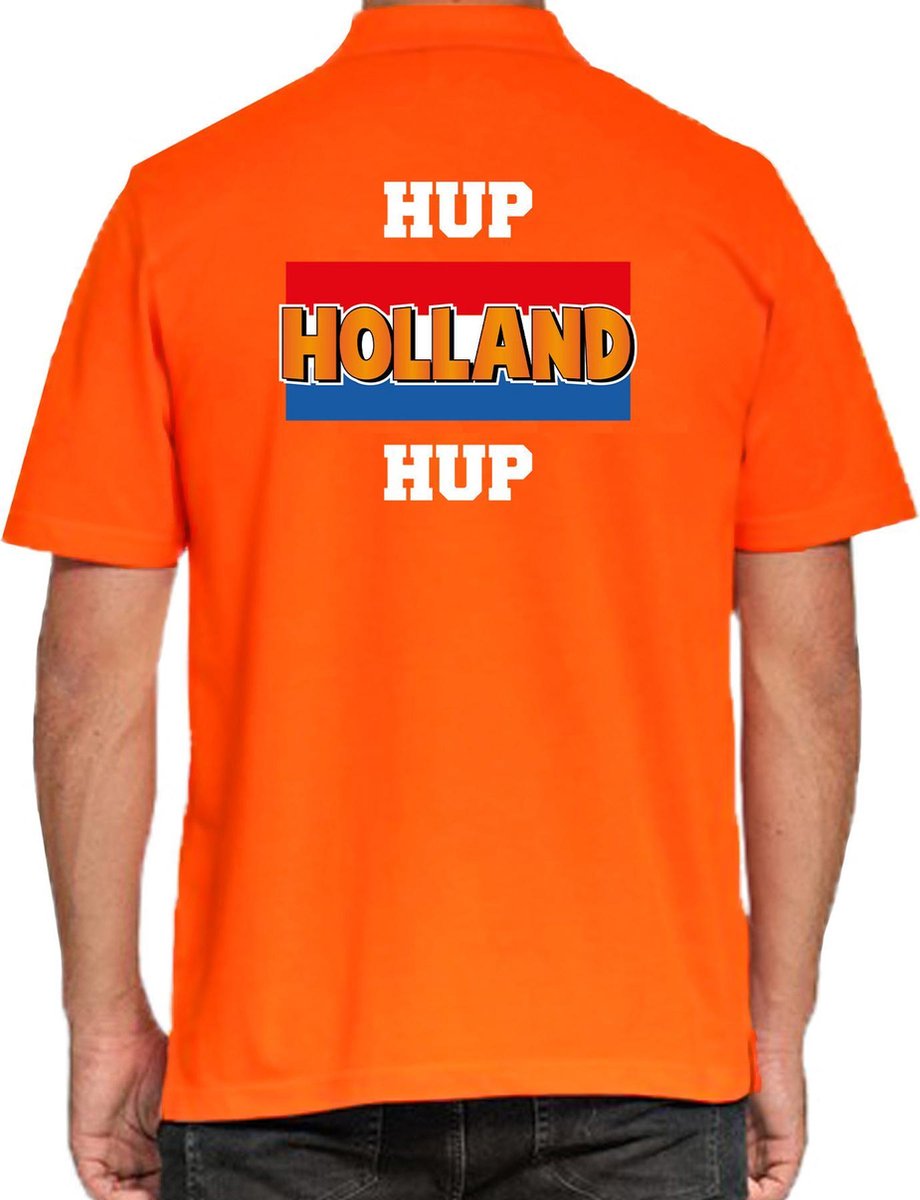 Grote maten oranje polopoloshirt Holland / Nederland supporter hup ...