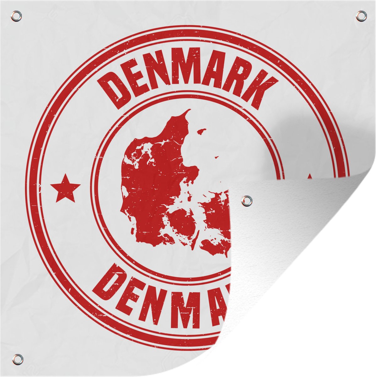 Tuindoek tekening van een rode stempel van Denemarken - 100x100 cm ...