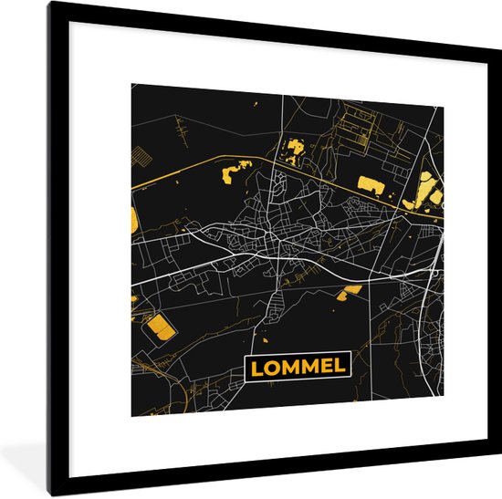 Fotolijst incl. Poster - Lommel - Stadskaart - Goud - Plattegrond ...