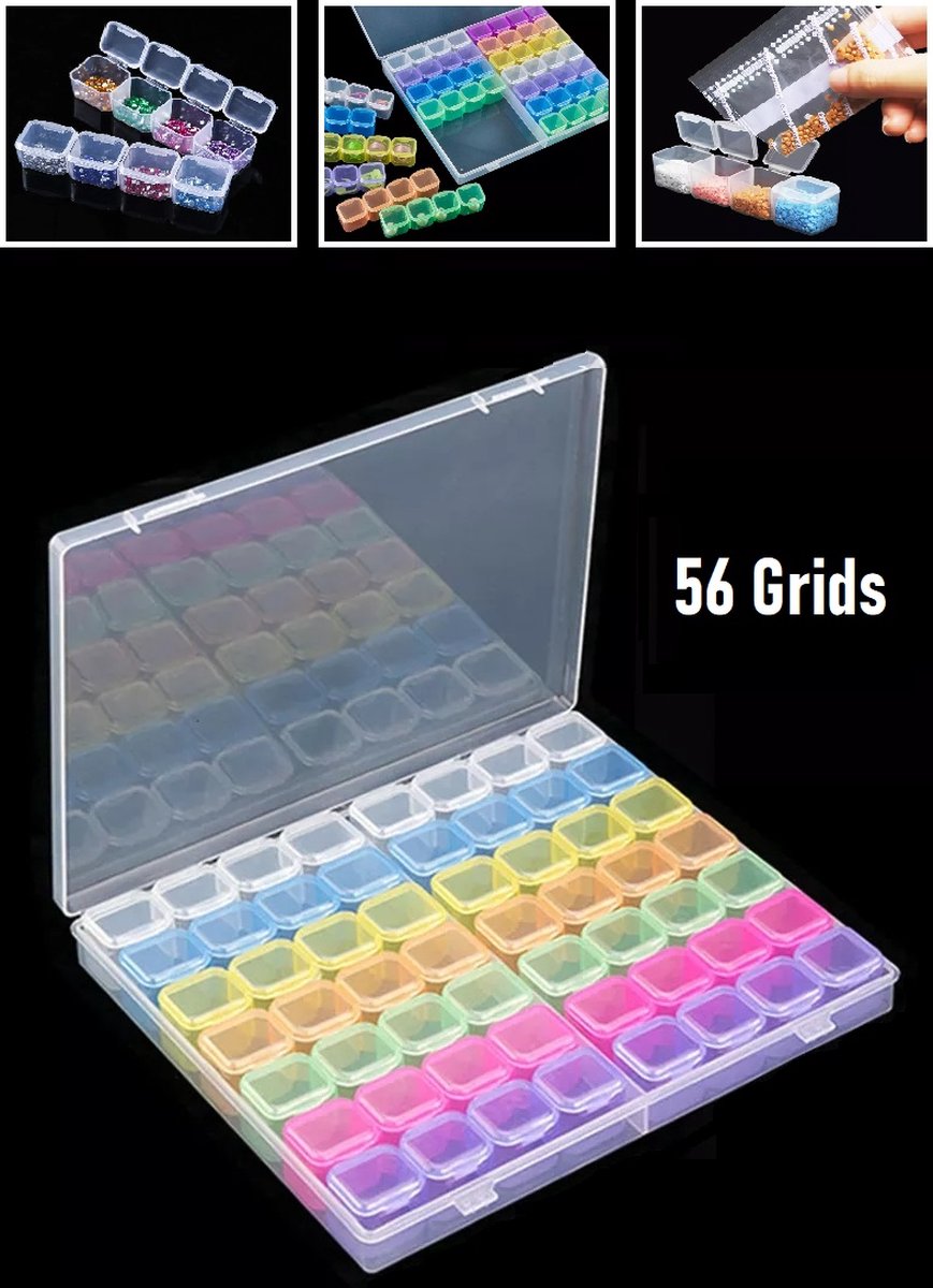 56 vakjes Diamond Painting Opbergdoos - Accessoires Sorteerdoos ...