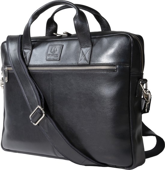 Computertas Exactive Leder - Zwart | bol