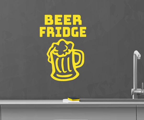 Stickerheld - Muursticker Beer fridge - Keuken - Wijn en Bier - keet of ...