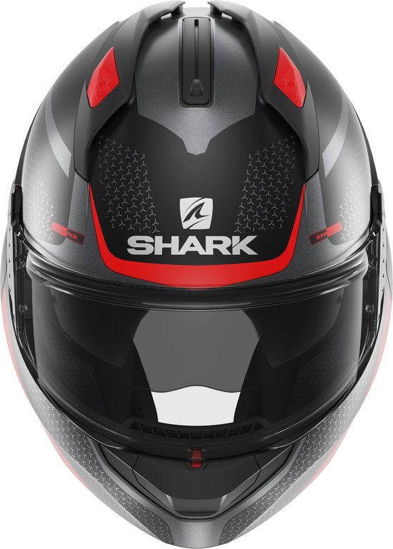 SHARK EVO GT ENCKE Motorhelm Systeemhelm MAT Zwart Rood Antraciet - Maat L | bol