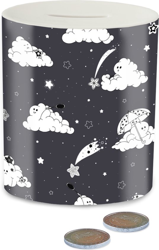 Spaarpot - Spaarblik - Wolken - Sterrenhemel - Design - Kinderen ...