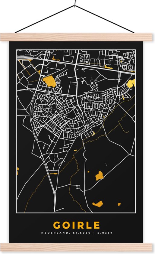 Posterhanger incl. Poster - Schoolplaat - Goirle - Stadskaart - Goud ...
