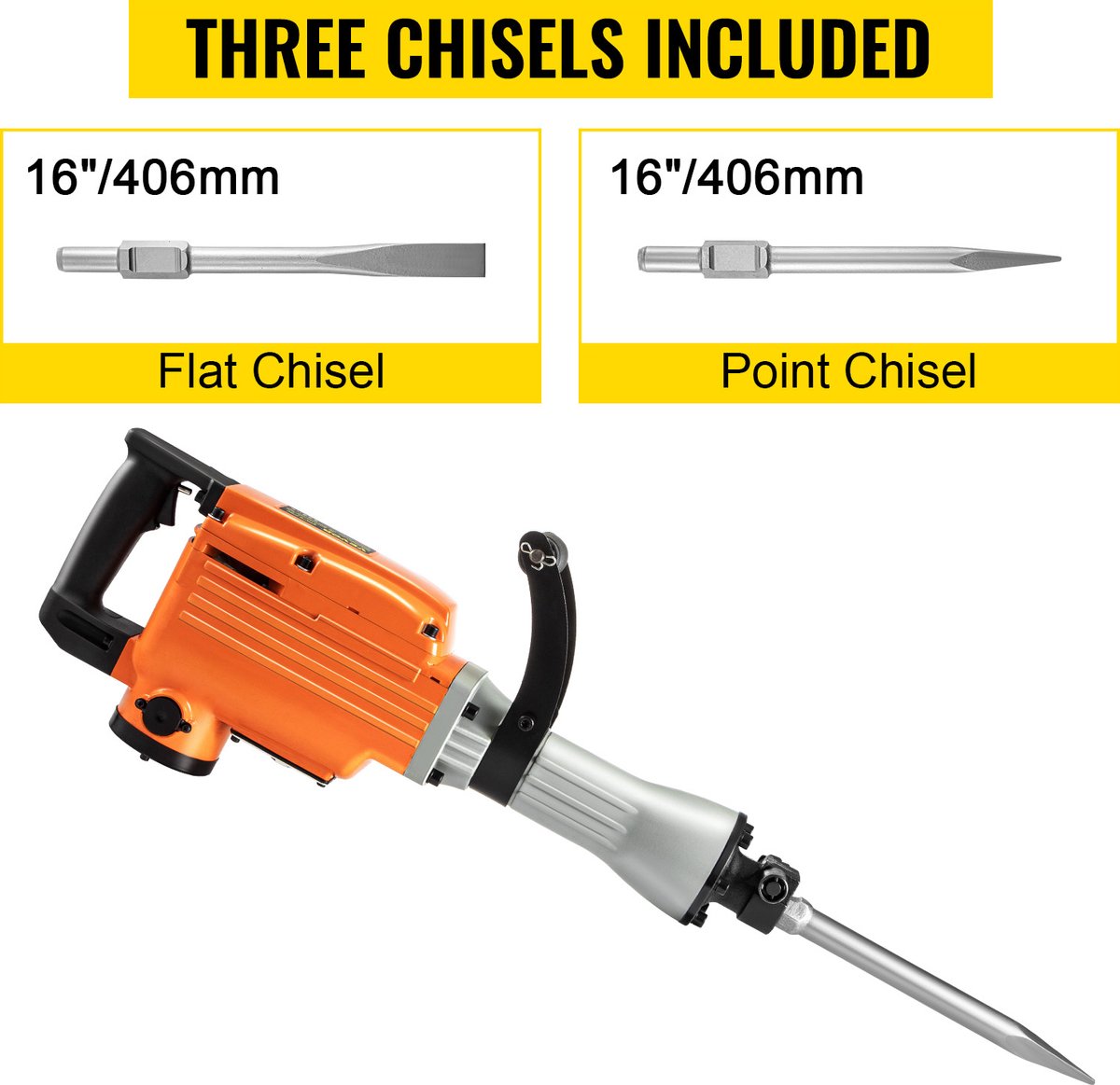 Elektrische sloop Jack Hammer - 1500W - met 2 beitels Heavy-Duty ...