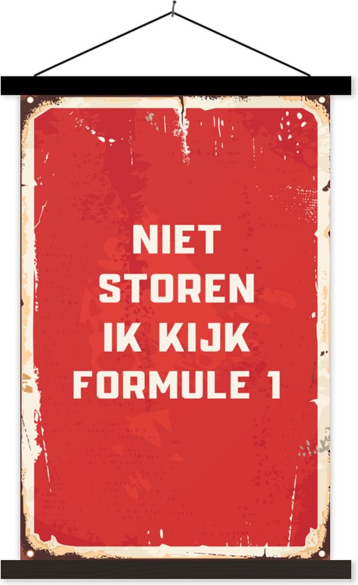 Posterhanger incl. Poster - Schoolplaat - Niet storen ik kijk Formule 1 ...