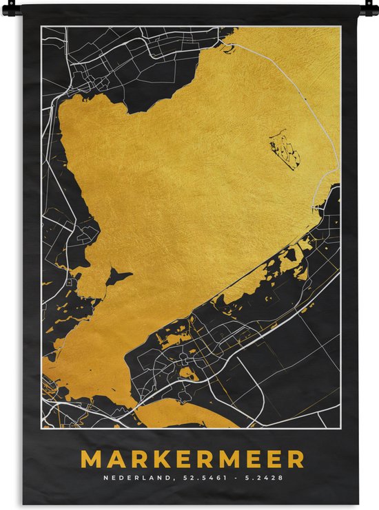 Wandkleed - Wanddoek - Kaart - Plattegrond - Markermeer - Stadskaart ...