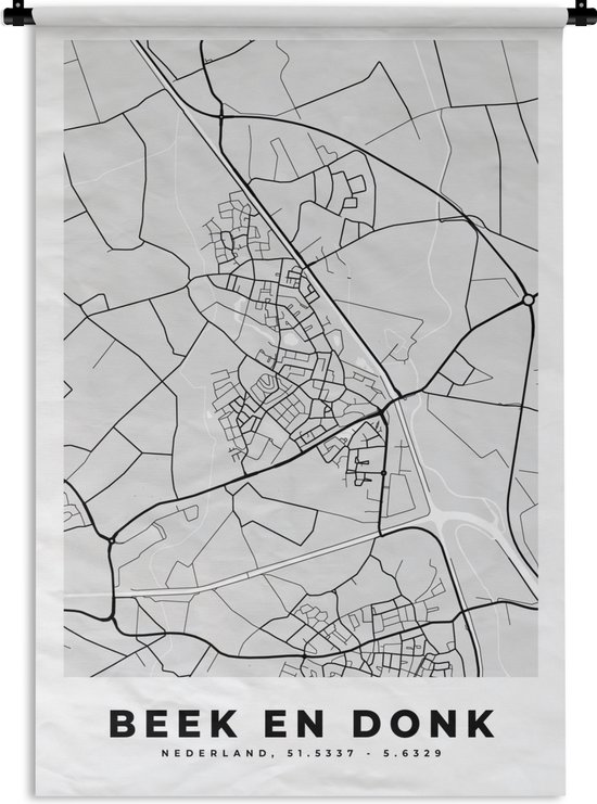 Wandkleed - Wanddoek - Kaart - Beek en Donk - Nederland - Stadskaart ...