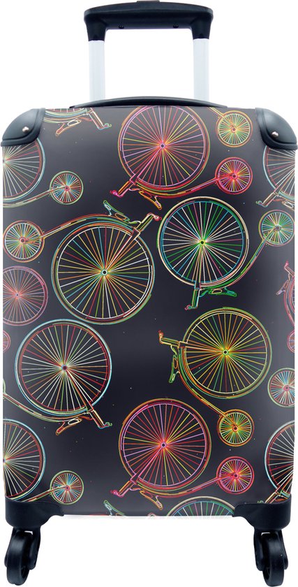 MuchoWow® Koffer - Puber - Fiets - Patronen - Past binnen 55x40x20 cm ...