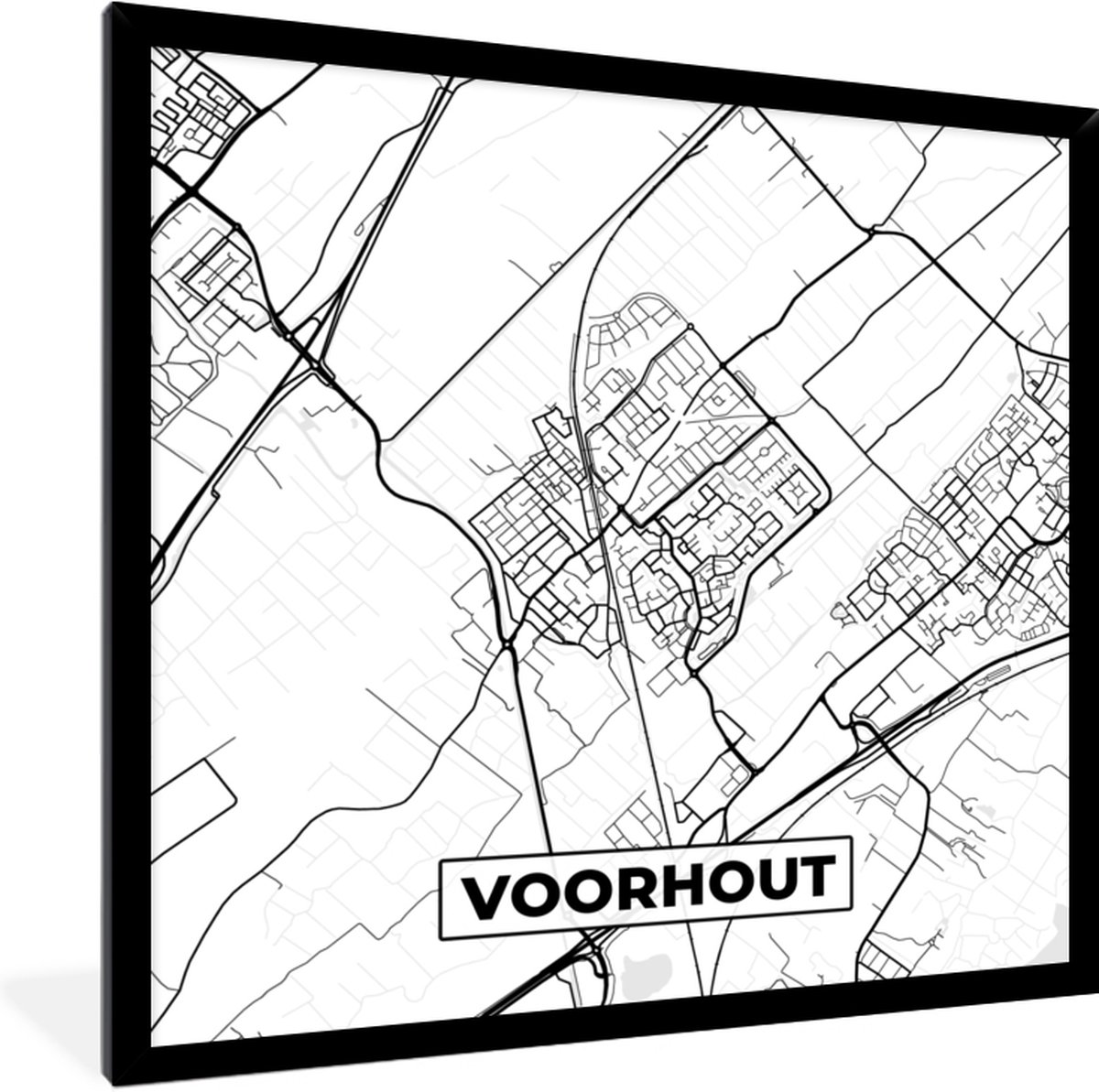 Fotolijst incl. Poster - Plattegrond - Voorhout - Kaart - Stadskaart ...
