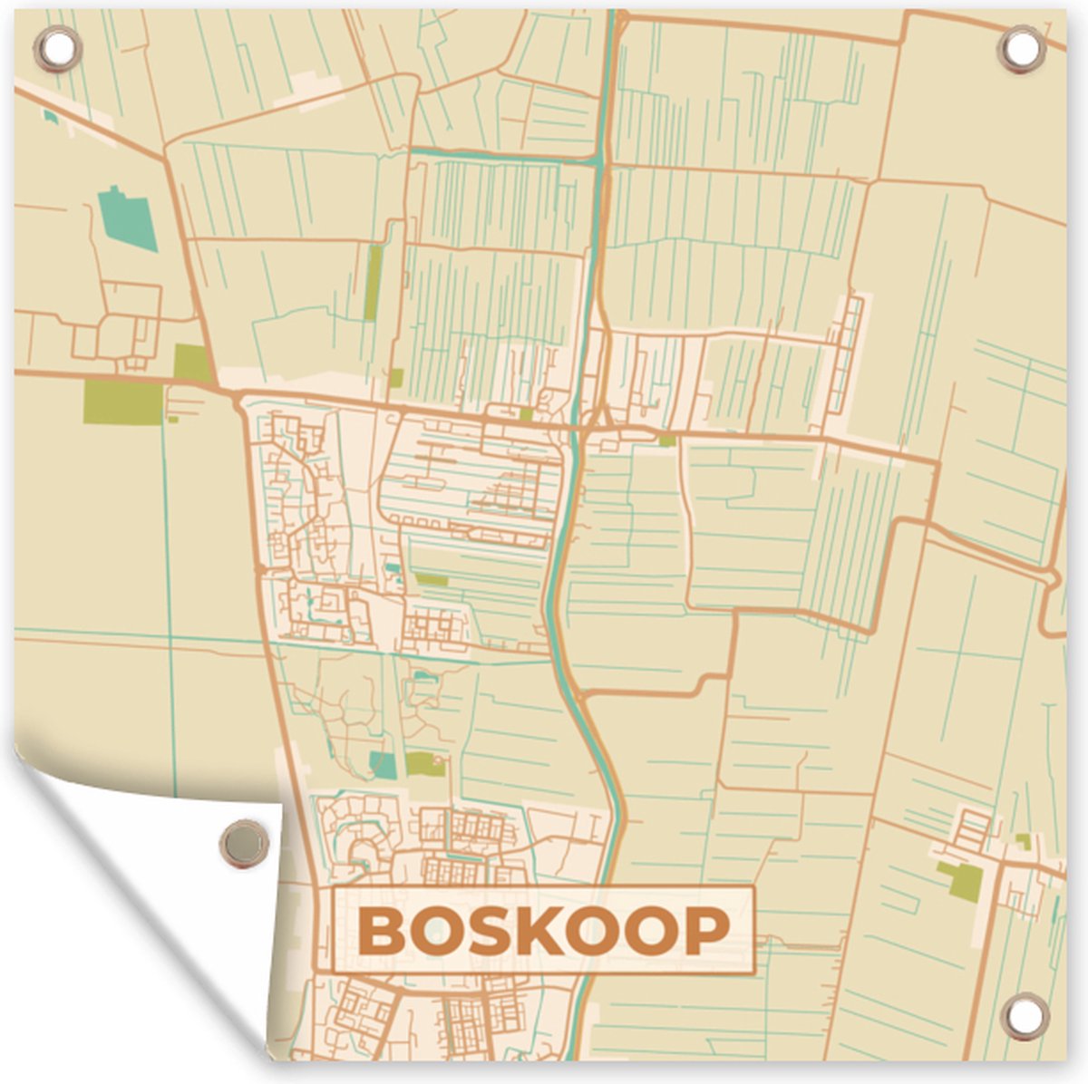 Tuin poster Boskoop - Vintage - Plattegrond - Kaart- Stadskaart ...