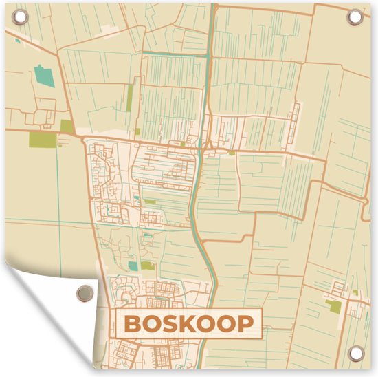 Tuin poster Boskoop - Vintage - Plattegrond - Kaart- Stadskaart ...